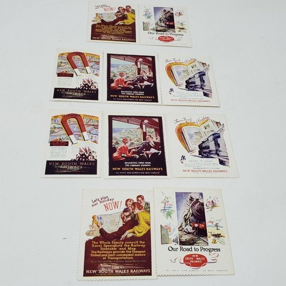 Office | Vintage Vtg 1 New South Wales Railways Australia Stamps Ads ...